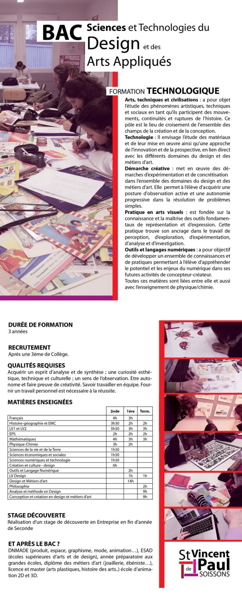 BAC STD2A Sciences et Technologies du Design et des Arts Appliqués